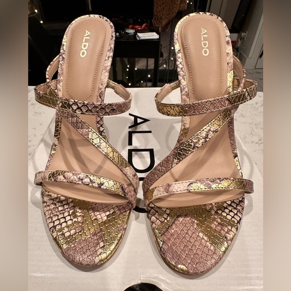 Aldo | Shoes | Aldo Womens Massim Stiletto Heels In Snake Gold 65 ...